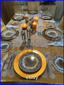 Thanksgiving Set Of 12 10 Dinner Plates & 12 8 Salad/desert Mott ...
