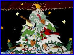 Woodland Christmas tree song birds BIG pillow handmade wool felt New ...