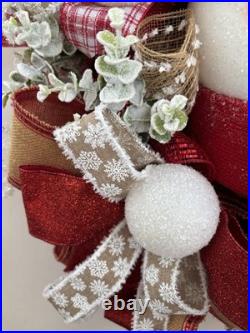 XL Winter Rustic Christmas Snowman Wreath – Christmas Decor World